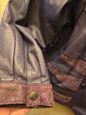 Vintage | Jackets & Coats | Vintage Preview Purple Leather Jacket Snake ...